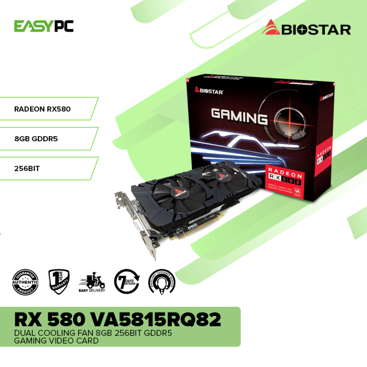 EasyPC | Biostar Rx 580 VA5815RQ82 Dual Cooling Fan 8gb 256bit GDdr5 ...