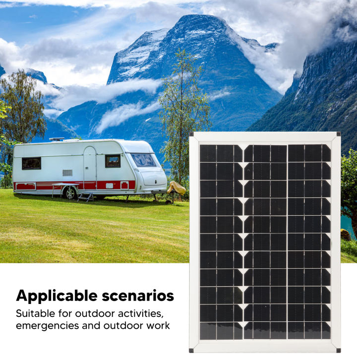 100 Watt 12 Volt Portable Solar Panel Dual USB Solar Panel Starter Kit ...