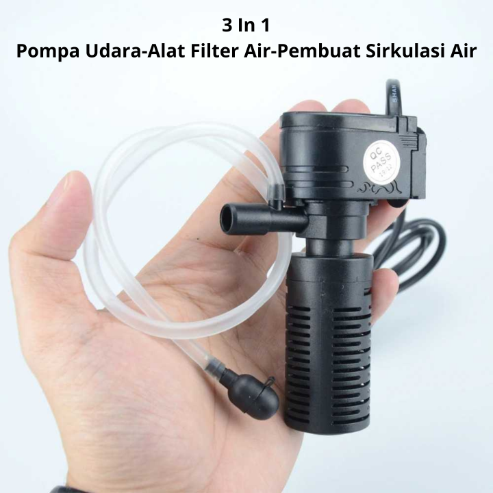 3 in 1 Pompa Air Udara Alat Filter Pembuat Siklus Oxygen Aquarium ...