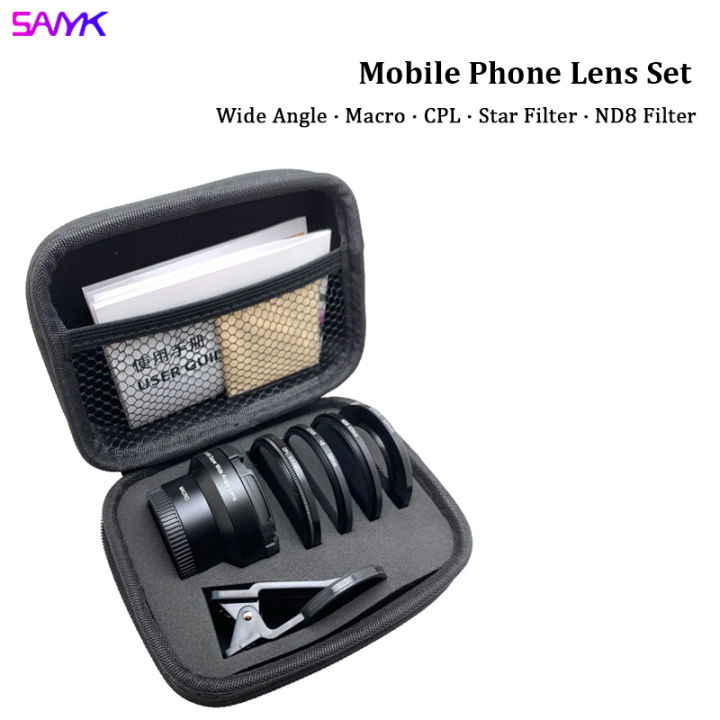 SANYK Mobile Phone 5 In 1 Lens Filter Set Combination Wide Angle Macro ...