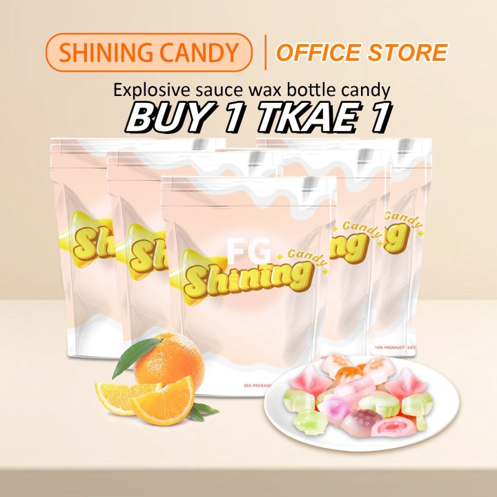 SHINING CANDY Candies Wax Sugar 65g Bagged Edible Student Wax Bottle ...