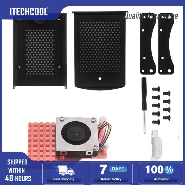 【Original】Aluminum Case with Cooling Fan Heatsinks Kit Protective Case ...