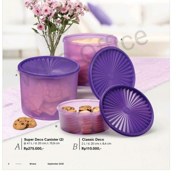 Super Deco Canister Tupperware (1) - Toples Ungu Tupperware - Toples Tupperware | Lazada Indonesia