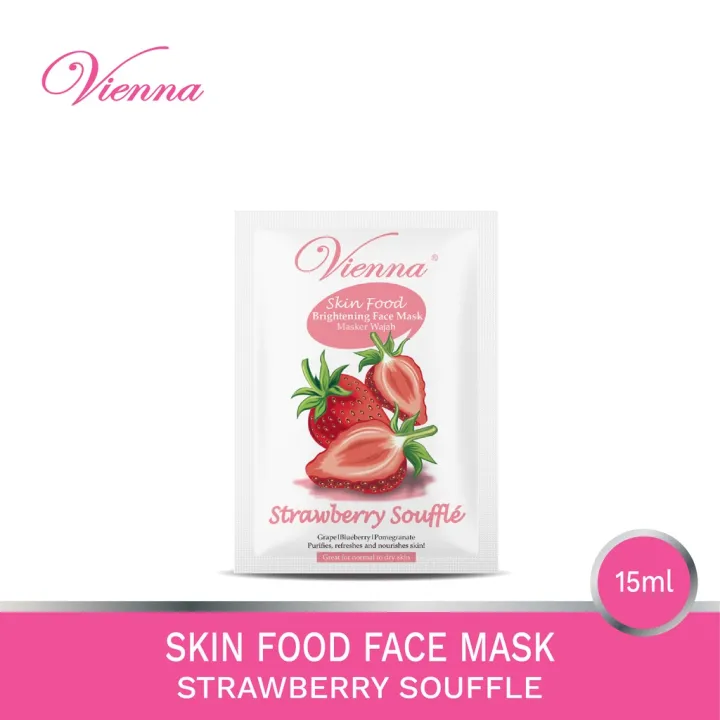 VIENNA FACE MASK CLAY SKIN FOOD STRAWBERRY SOUFFLE - 15ML SACHET ...