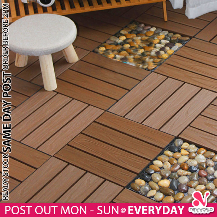 𝗔𝗡𝗧𝗜 𝗣𝗥𝗘𝗦𝗦𝗨𝗥𝗘 》Outdoor Wooden Decking Tile Terrace Home Garden Balcony ...