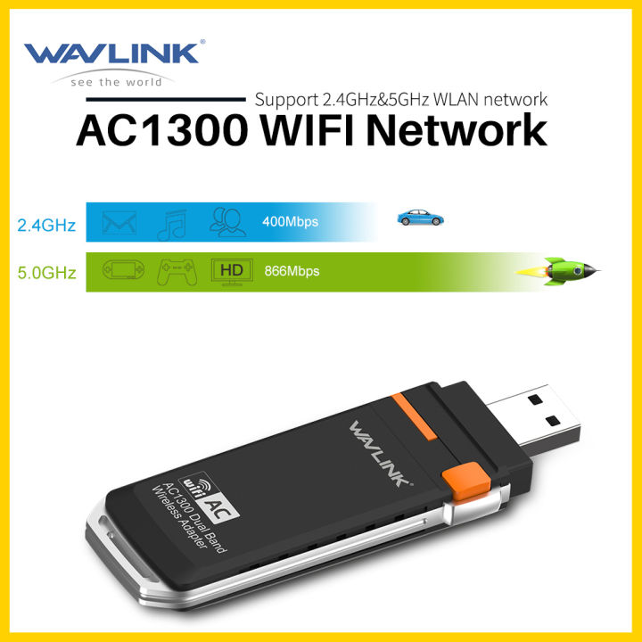 Wavlink AC1300 Wireless Dual Band 2.4GHz and 5GHz USB3.0 Wireless LAN ...