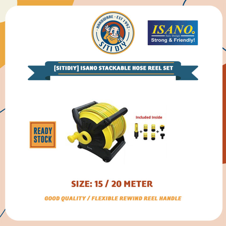ISANO Water Hose Reel Roller 15M / 20M Wall Mounting Bracket Premium ...