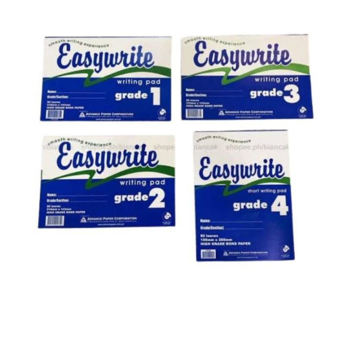 GRADE 1, 2, 3, 4, 1 whole, 1/4, 1/2, Yellow Pad, WRITING PAD PAPER ...