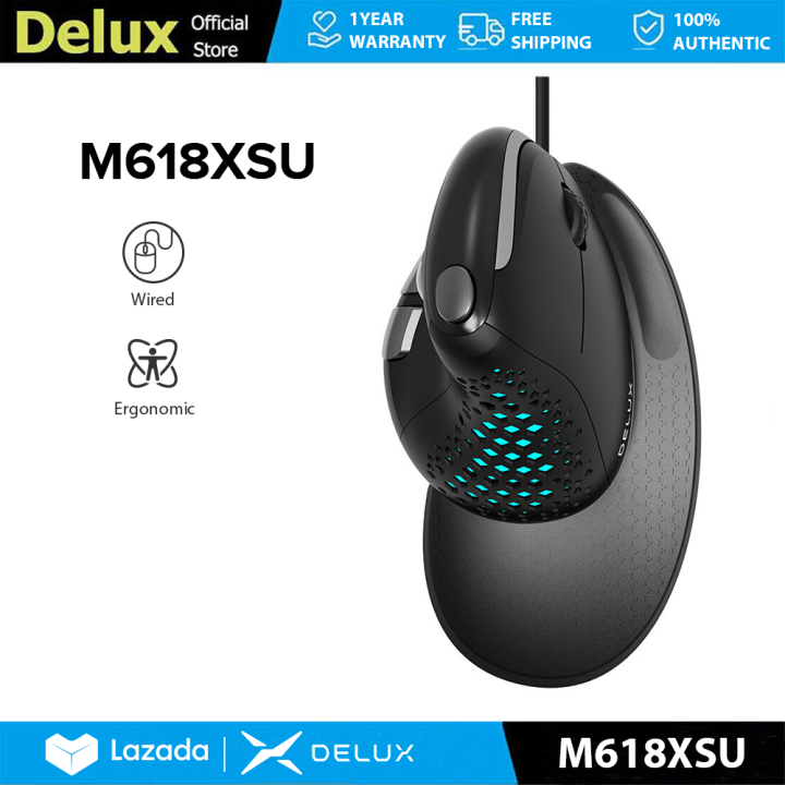 Delux M618XSU Seeker Wired Ergonomic Vertical Mouse MAX 4000DPI ...