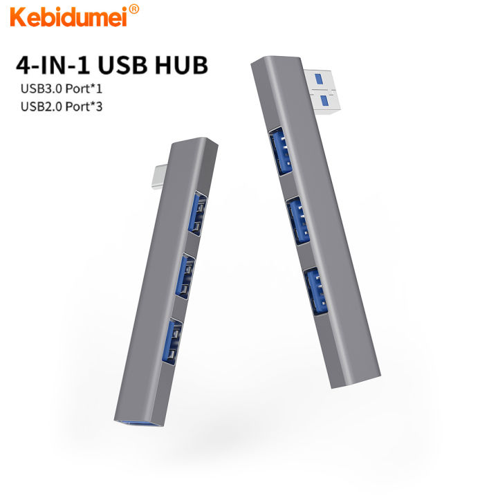 Kebidumei ฮับ USB USB-C ความเร็วสูงใช้ USB 3.0 5Gbps แบบพกพา Type-C แท่นวางมือถือ4 In 1ฮับ USB ...