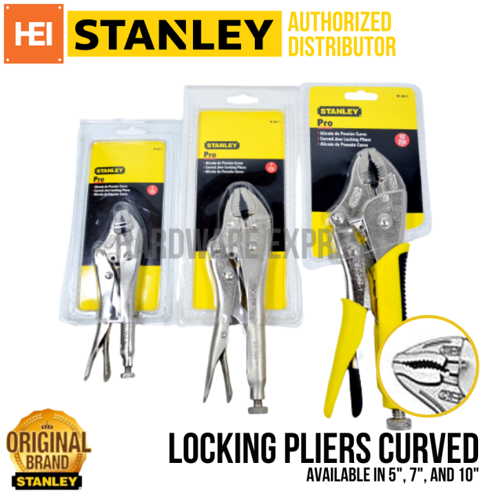Stanley Locking Pliers Curved Jaw 5" / 7" / 10" 84-367 84-368 84-369 ...