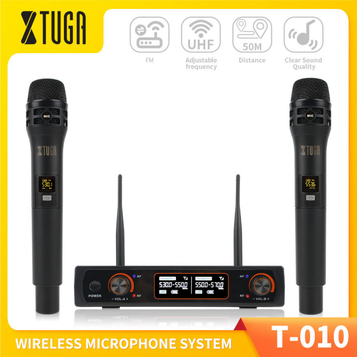 Hệ Thống Micro Không Dây UHF 2 Kênh XTUGA T-010 Với 2 Micro Không Dây ...