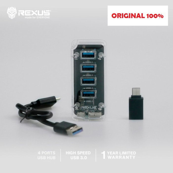 Rexus RXH-336 USB HUB 4 Port + Converter Type C | Lazada Indonesia