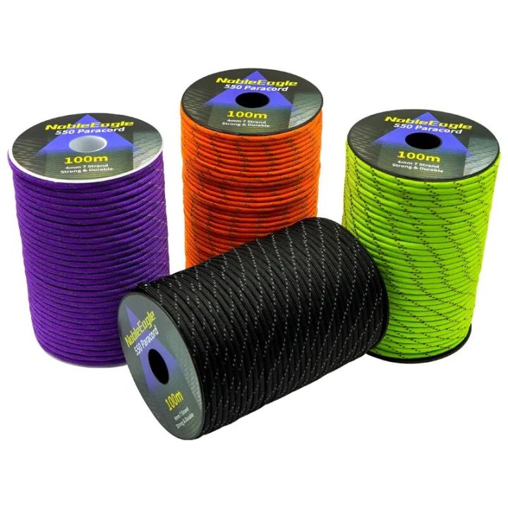 100M 550 Military Reflective Paracord 7 Strand 4Mm Tactical Parachute ...