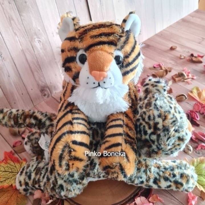 Boneka Binatang Tiger Leopard Lion Macan Tutul Singa Harimau Ukuran L ...
