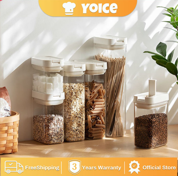 Yoice Square Plastic Airtight Jar Airtight Acrylic Container Whole ...