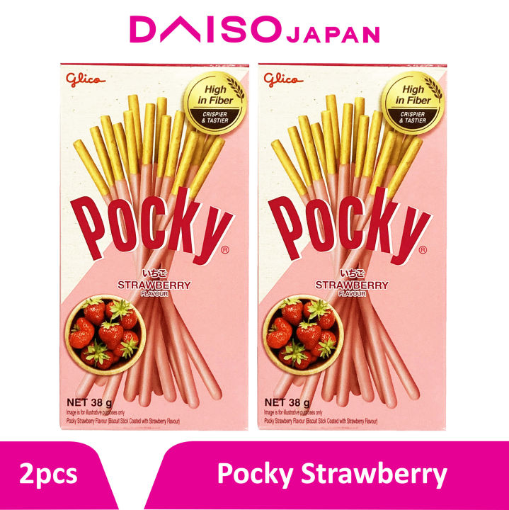 Daiso Glico Pocky Strawberry Biscuit Sticks (38g x 2 packs) | Lazada PH