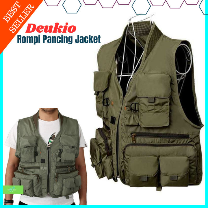 COD Deukio Rompi Jacket Pancing Fishing Vest Quick Dry XL / jaket rompi ...