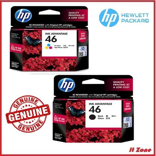 HP 46 BLACK (CZ637AA) / TRI COLOUR (CZ638AA) INK ADVANTAGE CARTRIDGE ...