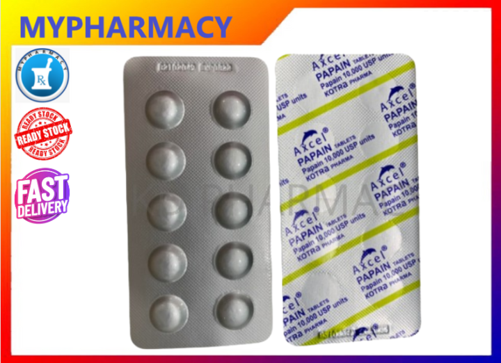 Axcel Papain Tablet 10's/strip | For inflammation/ swelling, Ubat surut ...