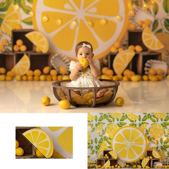 Lemon Squeezy Backdrop Kids Baby Cake Smash Photography Props Child ...