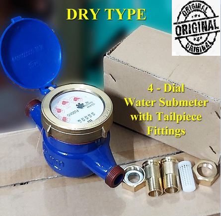 Dry Type Water Submeter 4-Dial Fudong Brass Metal Body Sub Meter 4 Dial ...