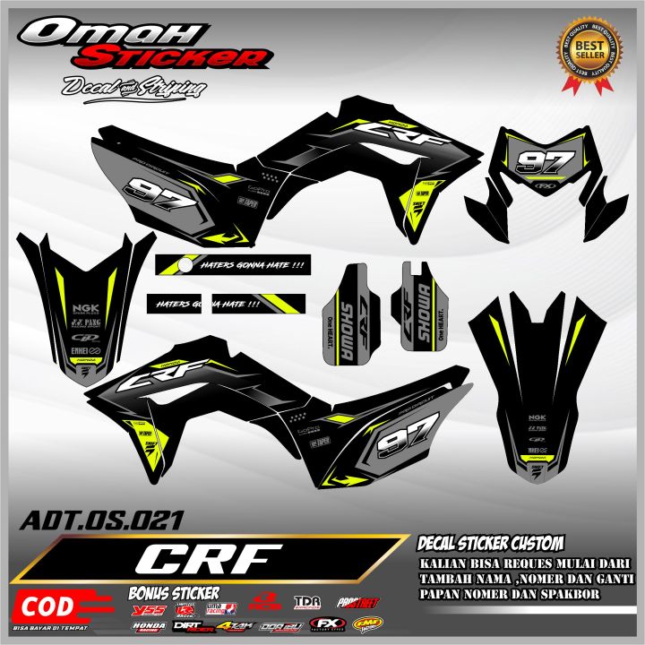 Decal Stiker Crf 150 l full body PREMIUM .Custom Bisa Tambah Nama/Nomer/Sponsor DESIGN. ADT.021 ...