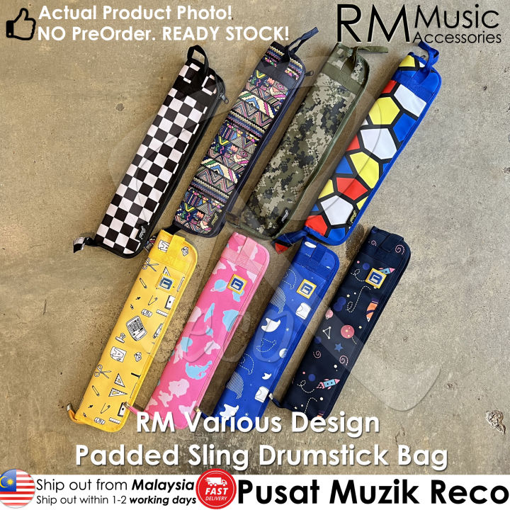 RM Design Padded Sling Drumstick Bag - fits 4 pairs Drumstick Drum ...