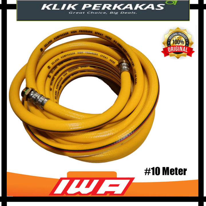 BY IWA Selang Angin Kompresor 10 Meter paling awet Kuning / Compressor Spray Hose 10M Hose High ...