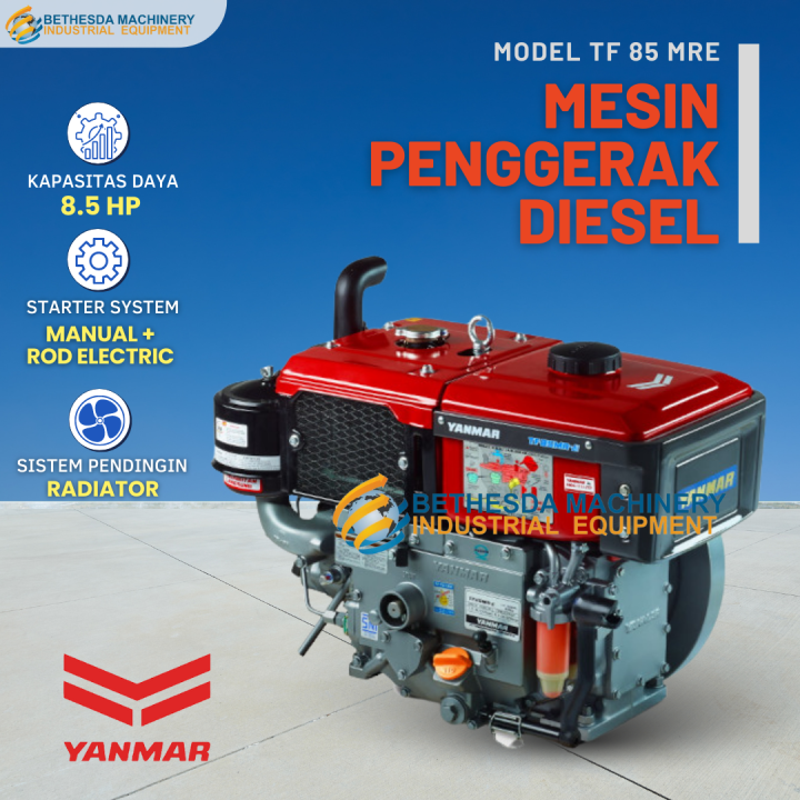 Diesel Yanmar Engine TF 85 MRE-di Mesin Penggerak 8.5HP / 8,5 PK Radiator ROD Electric Starter ...