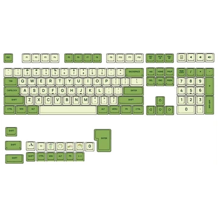 PBT Keycaps 125-Key Matcha Green Dye-Sublimation XDA Mechanical ...