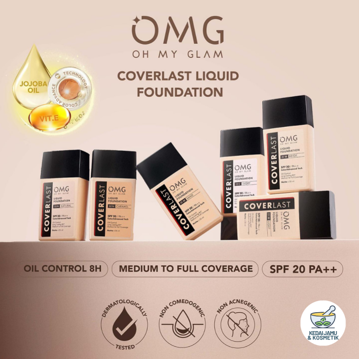 OH MY GLAM OMG COVERLAST LIQUID FOUNDATION ALL COLOR VARIANT | Lazada ...