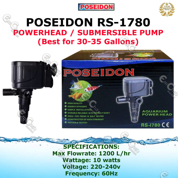 Poseidon RS-1780 Powerhead ONLY 10watts (for 30-35 Gallons)(30gl)(35gl ...
