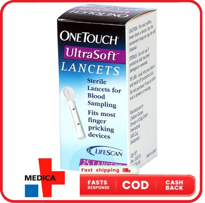 One Touch UltraSoft Blood Lancets 25s or 100s or One Touch Ultra Lancing Device | Lazada PH