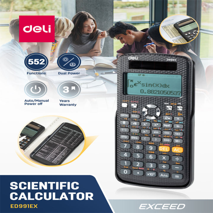 Deli 552 Functions Calculator Textbook Display ED991EX (Black) | Lazada PH