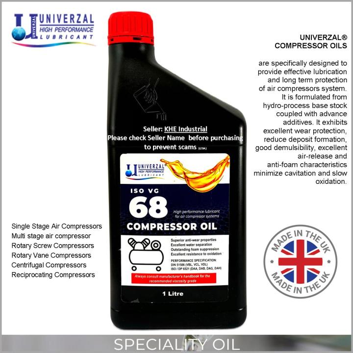Air Compressor Oil (LITER) 1000ml Made in United Kingdom SIngle Air ...