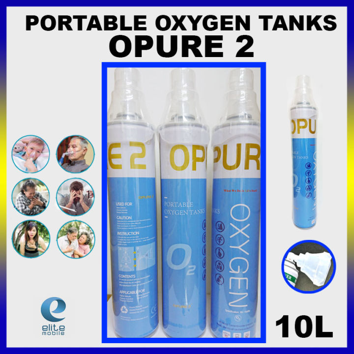 OPURE 2 Portable Oxygen Tanks Inhaler Spray Bottle Aerator Oxygen ...
