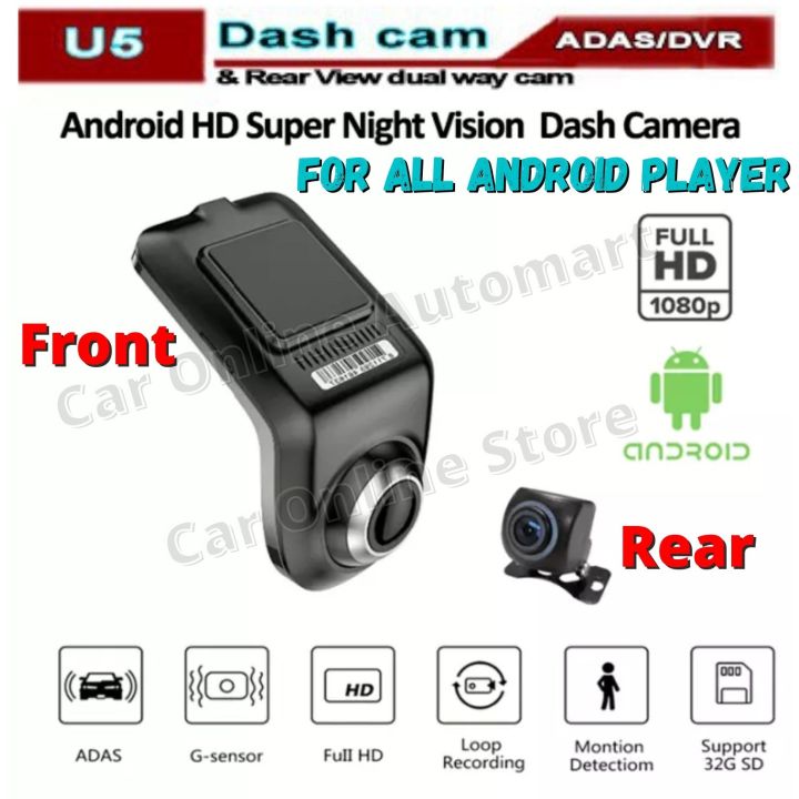 DVR Camera Full HD 1080P Front & Rear USB Hidden Camcorder ADAS Dual ...