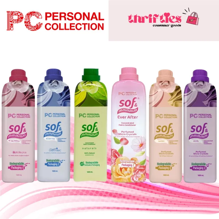 PC sof & mmmmm Fabric Conditioner 1L Eternity, Evermore, Naturals, All-Day Radiance & All-Time ...