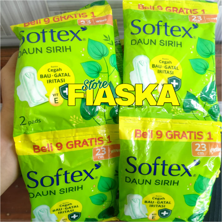 Softex Daun Sirih 23cm Wings (Sayap) Renceng 10 Sachet Isi 2 Pad ...