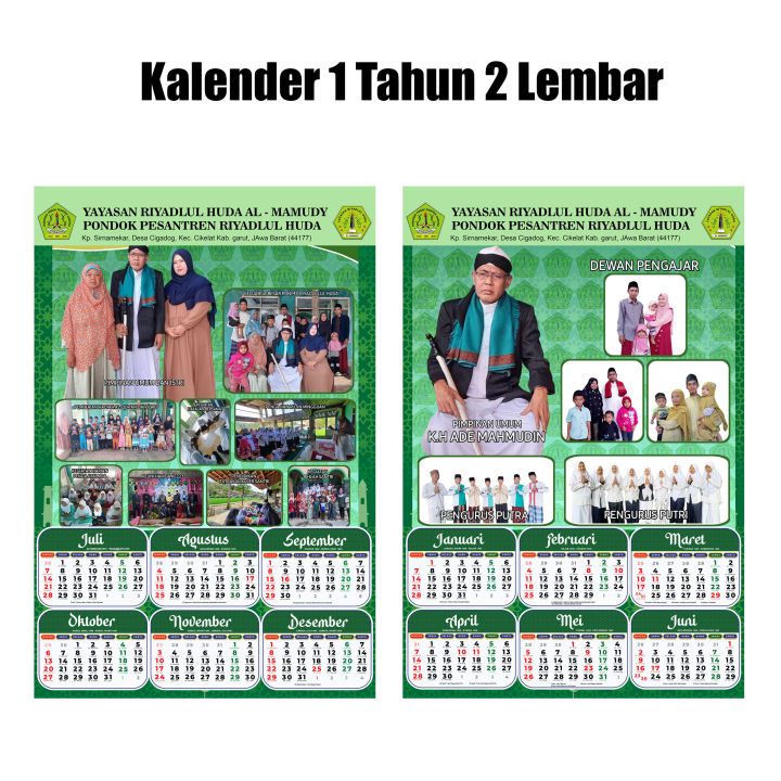 Kalender Custom 2024 1 Tahun 2 Lembar | Lazada Indonesia