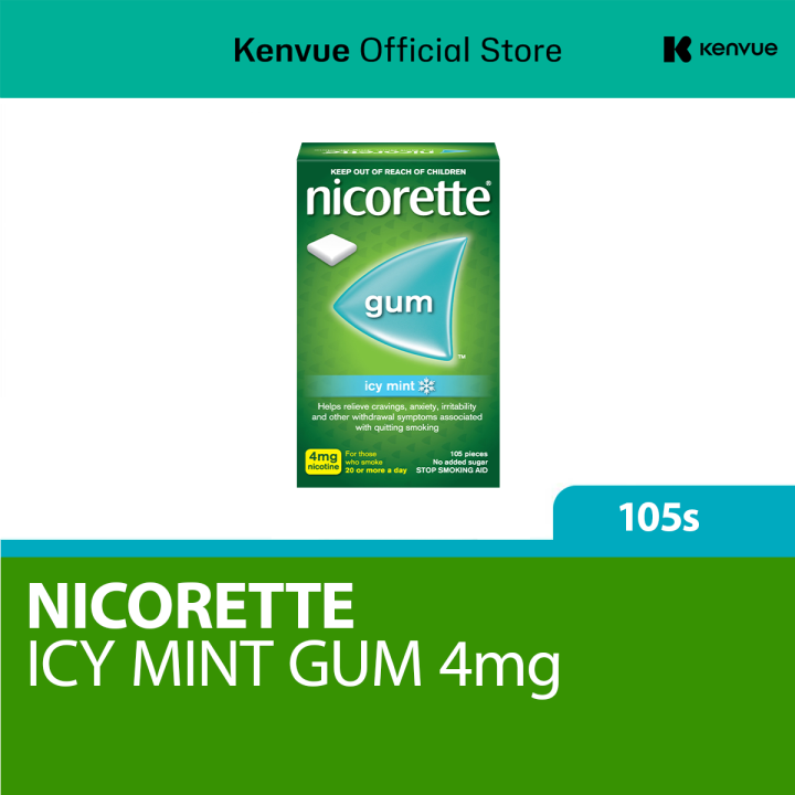 Nicorette Icy Mint Gum 4mg 105S | Lazada