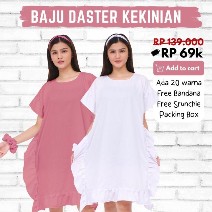 Baju Daster Casual Dress Drees Dres Ruffle Mini Lengan Pendek Remaja ...