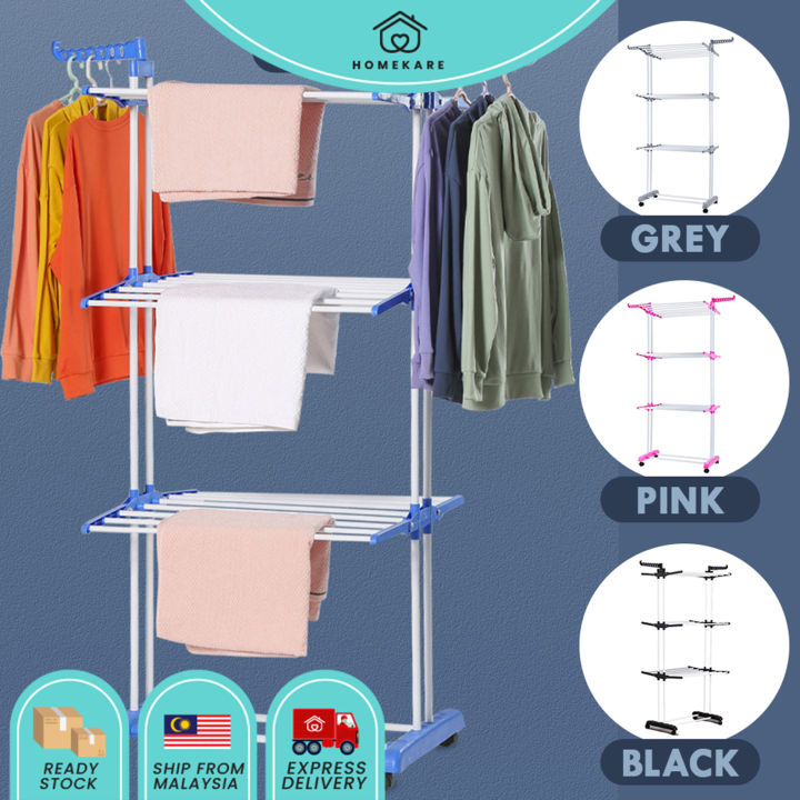 HOMEKARE High Quality 3 Tier Foldable Drying Rack Clothes Rack Hanger ...