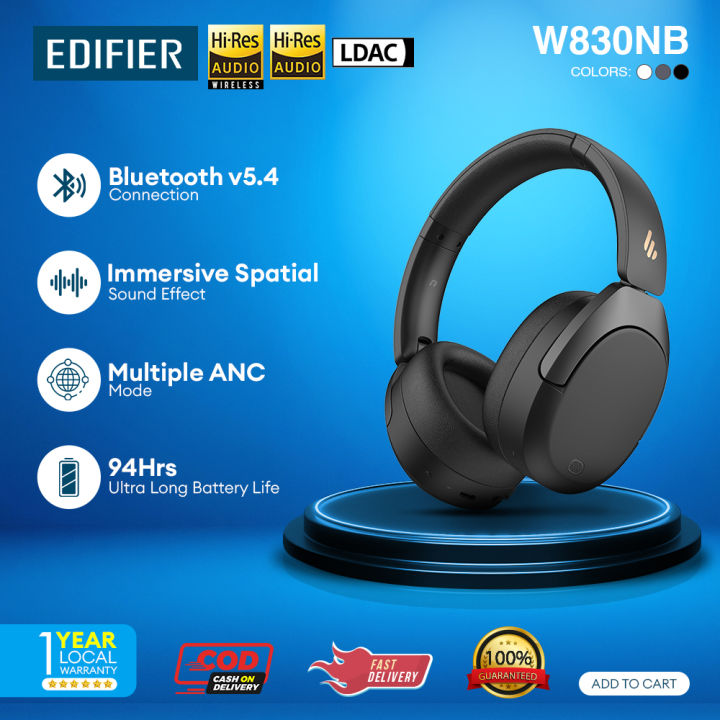Edifier W830NB Wireless Over-ear Headphones with Active Noise ...
