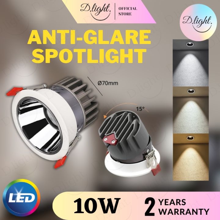 10W ANTI-GLARE ADJUSTABLE 15° COB EYEBALL LIGHT RECESSED SPOTLIGHT Anti-Glare DOWNLIGHT ROUND ...