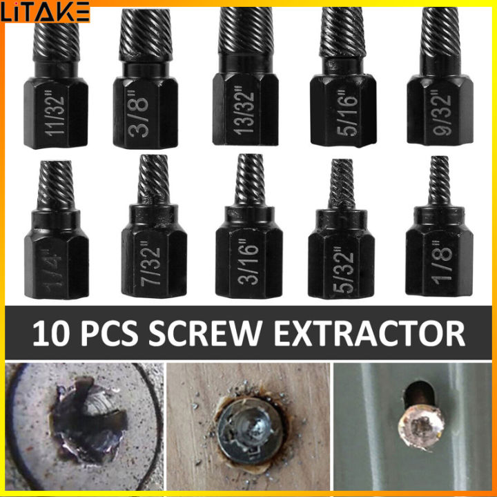 Litake Brightly 10Pcs Broken Bolt Remover Damaged Bolt Stud Extractor ...