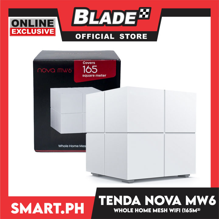 Tenda Nova MW6 Whole Home Mesh Wifi System (White) Covers 165 Square Meter, Wireless WiFi ...