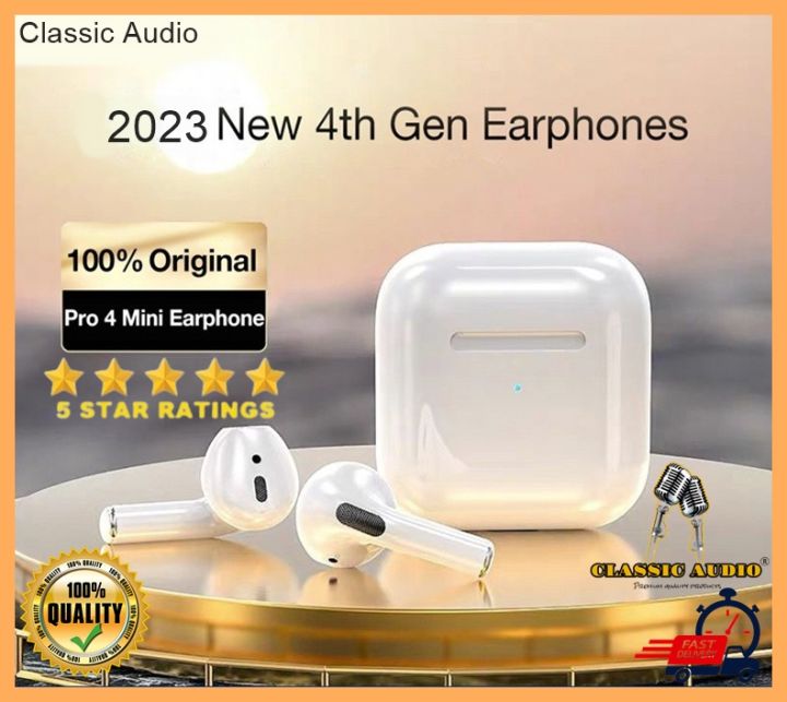 classic audio (COD) 100% Original Pro 4 Bluetooth Earphone 4th Gen Mini ...