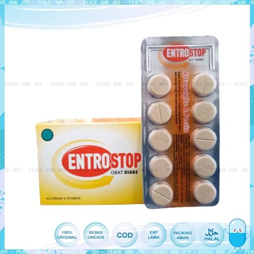 ENTROSTOP OBAT DIARE ISI 2 STRIP X 10 TABLET MENGATASI DIARE ATAU ...
